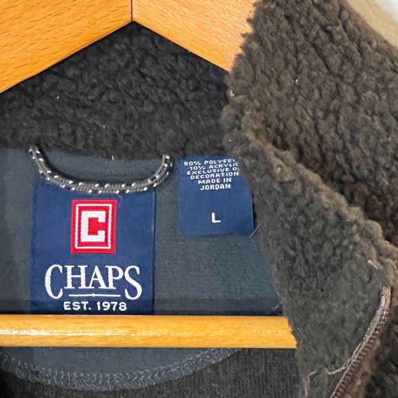 Chaps | Shirts | Mens Chaps Brown Full Zip Sherpa Pile Fleece Mock Neck ...
